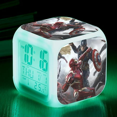 Captain America Led Glowing Digital Alarm Clock - Digital Alarm Clock ...