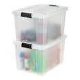 IRIS 18 Gal. Store-It-All Plastic Storage Tote, Clear Set of 2 ...