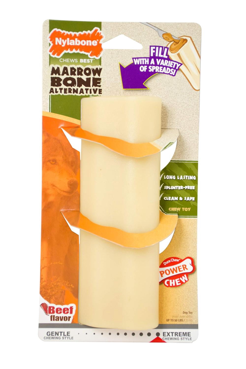 Nylabone Dura Masticar Hueso de médula Gigante Sabor de Carne de Vacuno ...