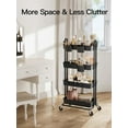 4-Tier Rolling Cart, Utility Cart with Lockable Casters, PP Plastic ...