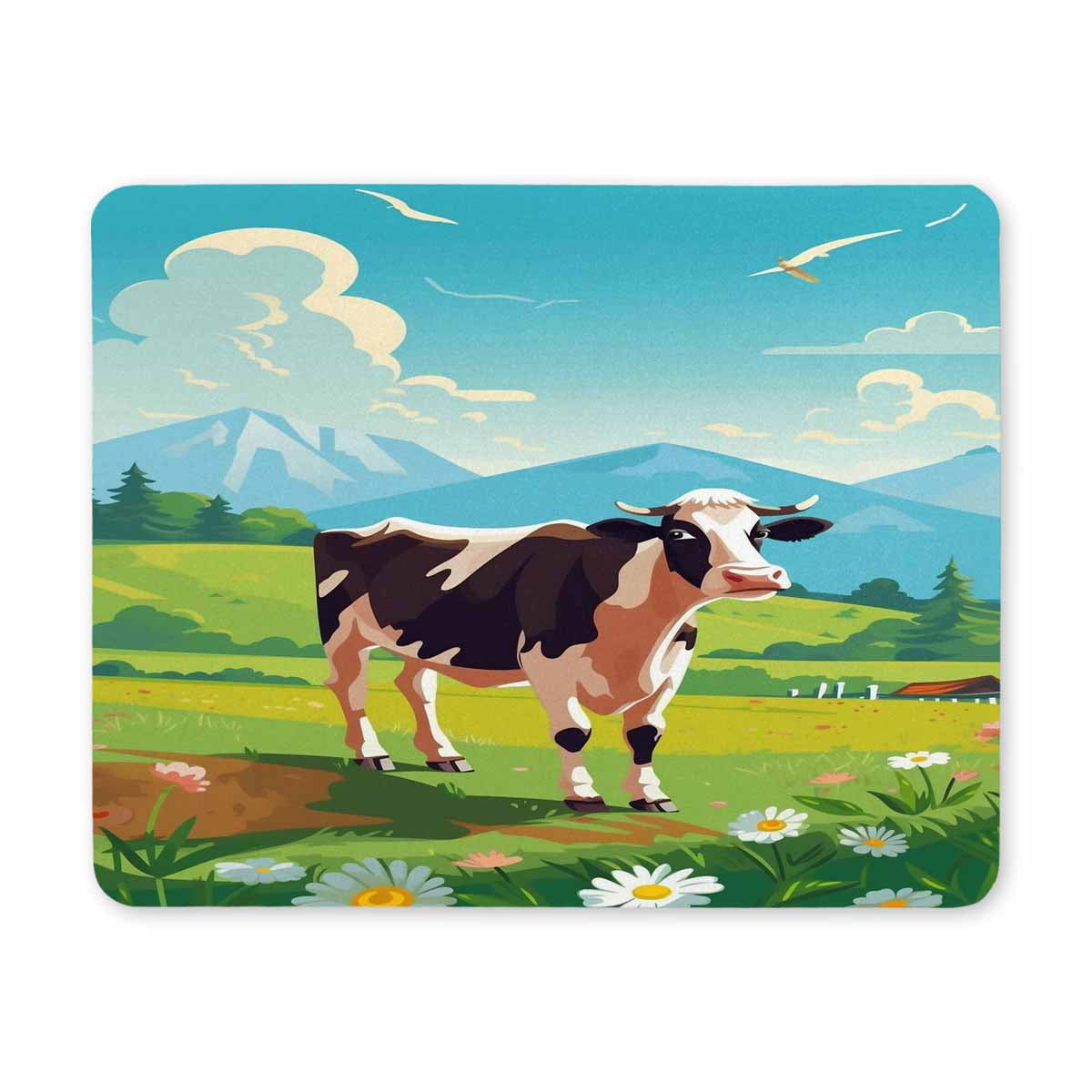 Cute Cow Print Mouse Pad Portable Non-Slip Rubber Base Gaming Mousepad ...