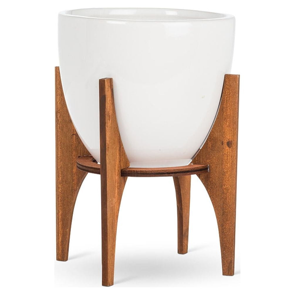Click here for Abbott Large Pot With Wooden Plant Stand L prices