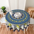 Blue Lemon Tablecloth Round 60 Inch Boho Floral Fabric Table Cover ...