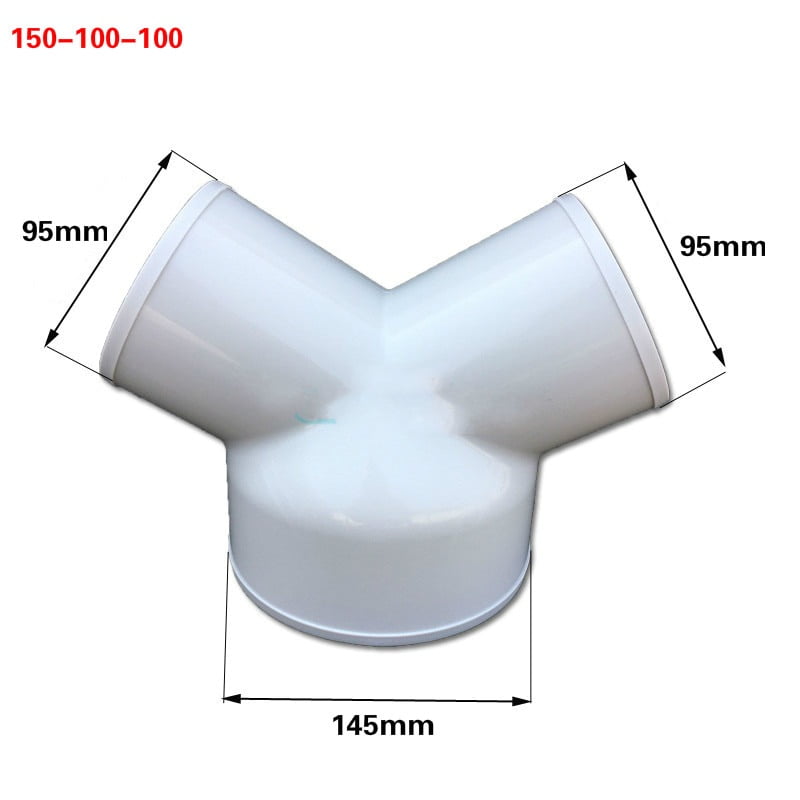 Y Splitter Piece 100/150/200mm Ventilation Duct Three Way Coupler Fan ...