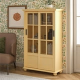 Ameriwood Home Aaron Lane Bookcase with Sliding Glass Doors, Golden ...