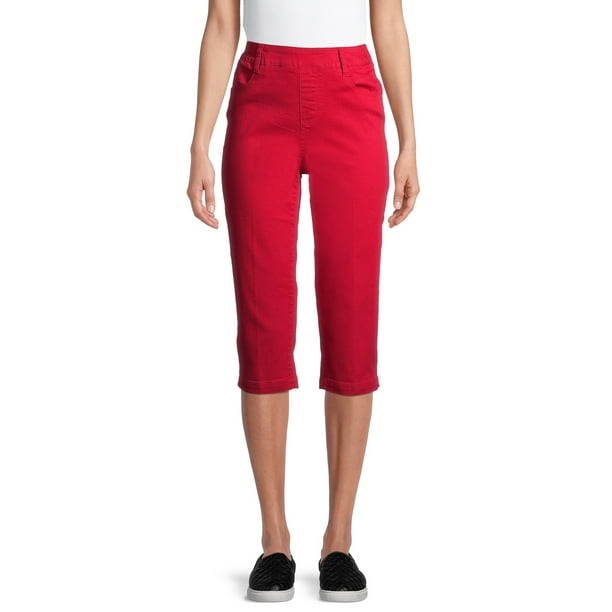 Time and Tru - Time and Tru Women's Woven Pull-On Capri Pants - Walmart ...