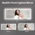 60x24 LED Bathroom Mirror with Lights, Backlit + Front Lit, Dimmable ...