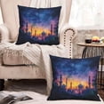 Charming watercolor Starry Night Mosque silhouette pillow cover ...