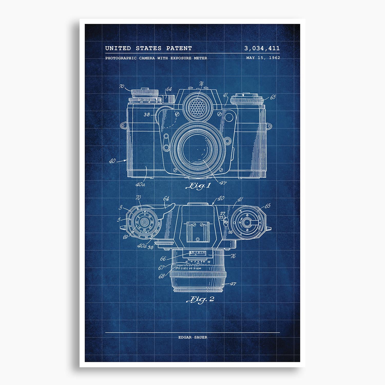 Camera with Exposure Meter Patent Poster; Unframed by SnooozeWorks ...