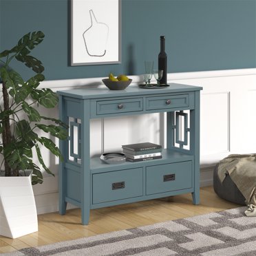 Walmart 36 Inch Accent Entryway Console Table, Farmhouse Style with 4 ...