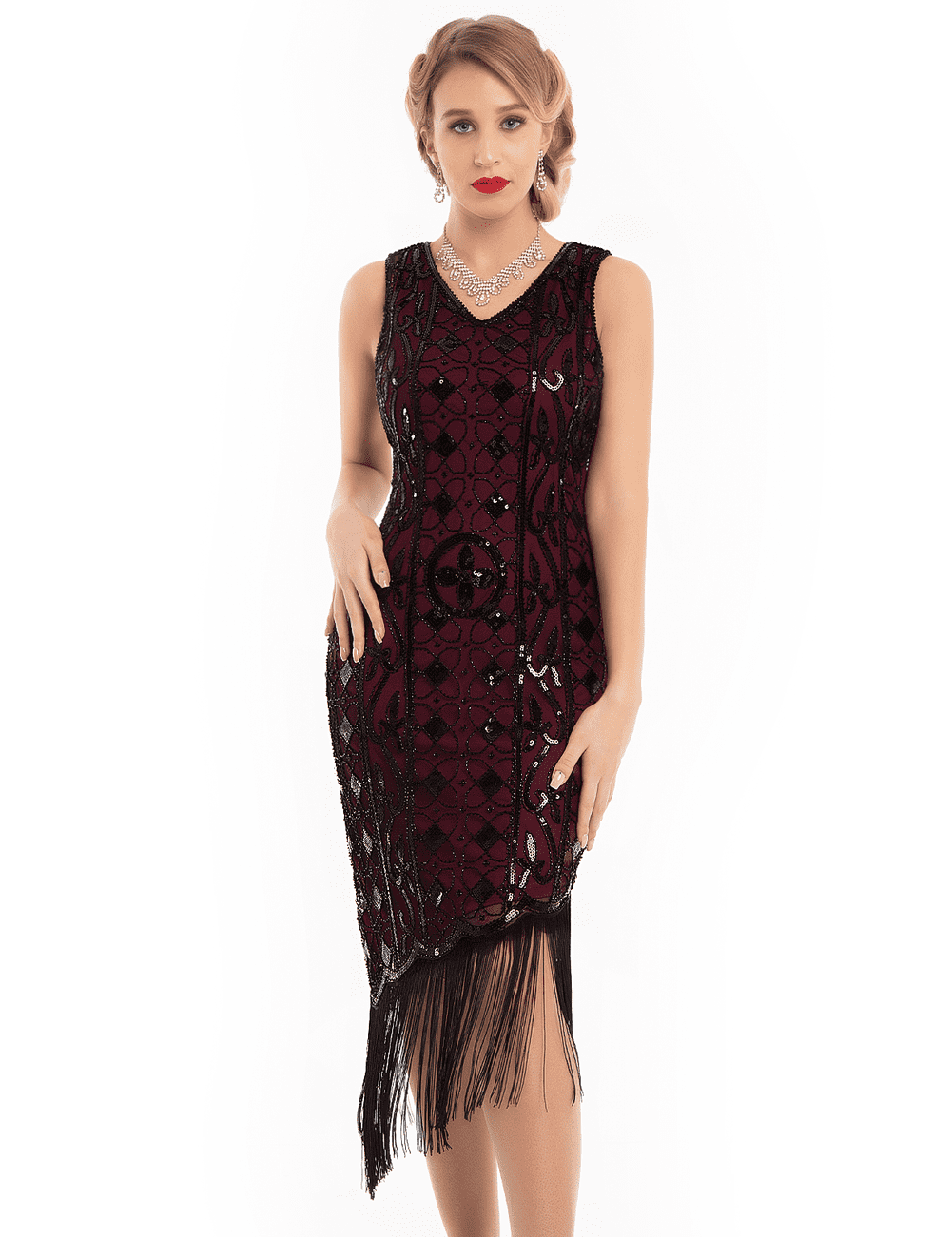 PrettyGuide Women's Flapper Dresses 1920s Gatsby Sequin Fringed ...