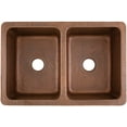 Thompson Traders Kda-3322Ah Quiroga 33" Farmhouse Double Basin Copper ...
