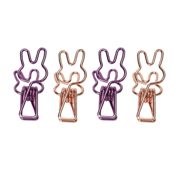 Metal Binder Clips,100Pcs Bunny Binder Clips Wire Binder Clips Hollow ...