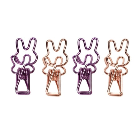 Metal Binder Clips,100Pcs Bunny Binder Clips Wire Binder Clips Hollow ...
