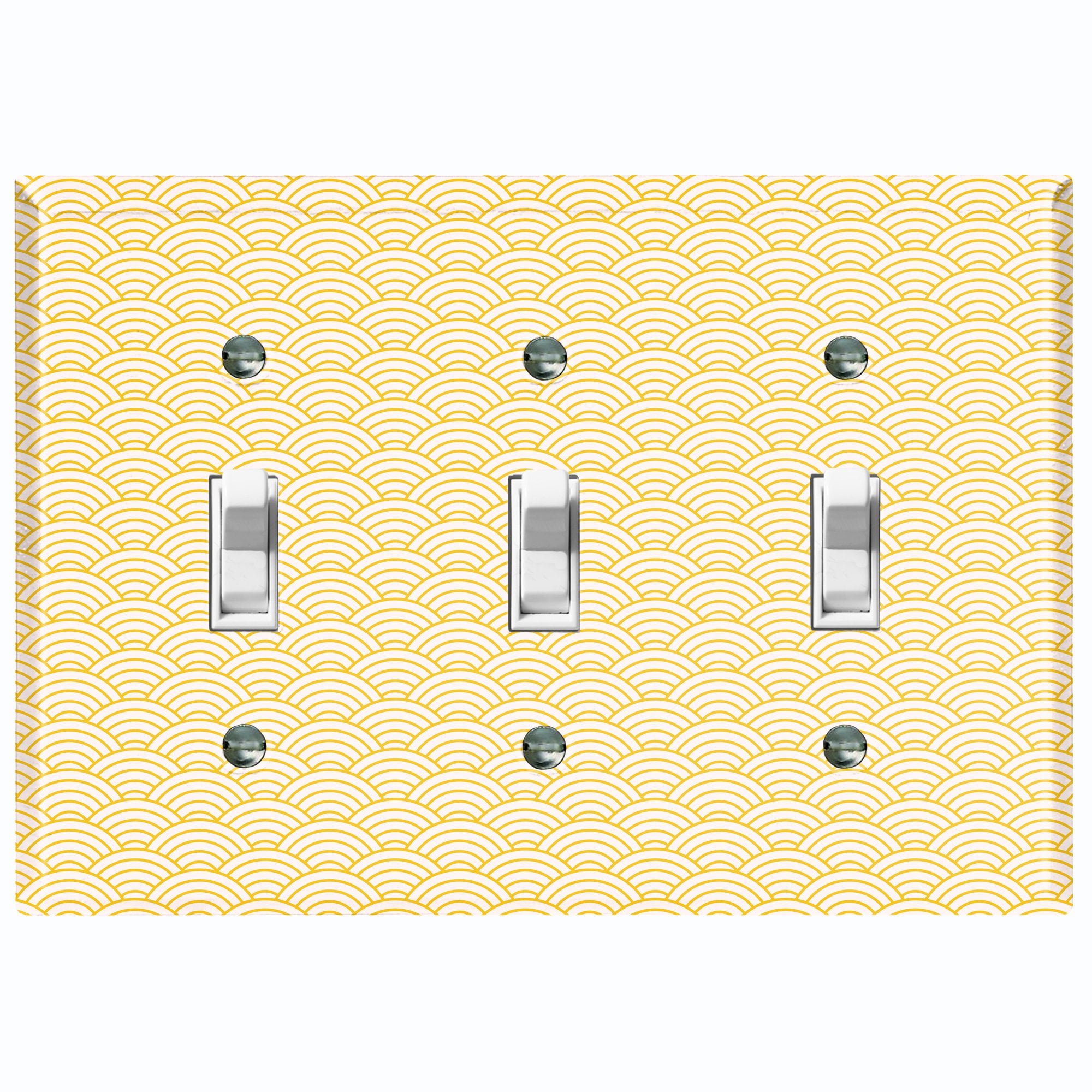 Metal Light Switch Plate Cover Japanese Sea Wave Pattern Yellow ...