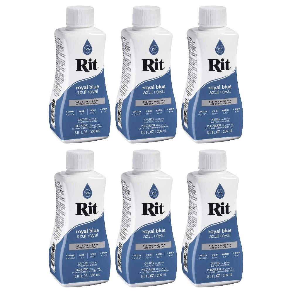 Rit All Purpose Liquid Fabric Dye Royal Blue 8 oz, 6 Pack - Walmart.com