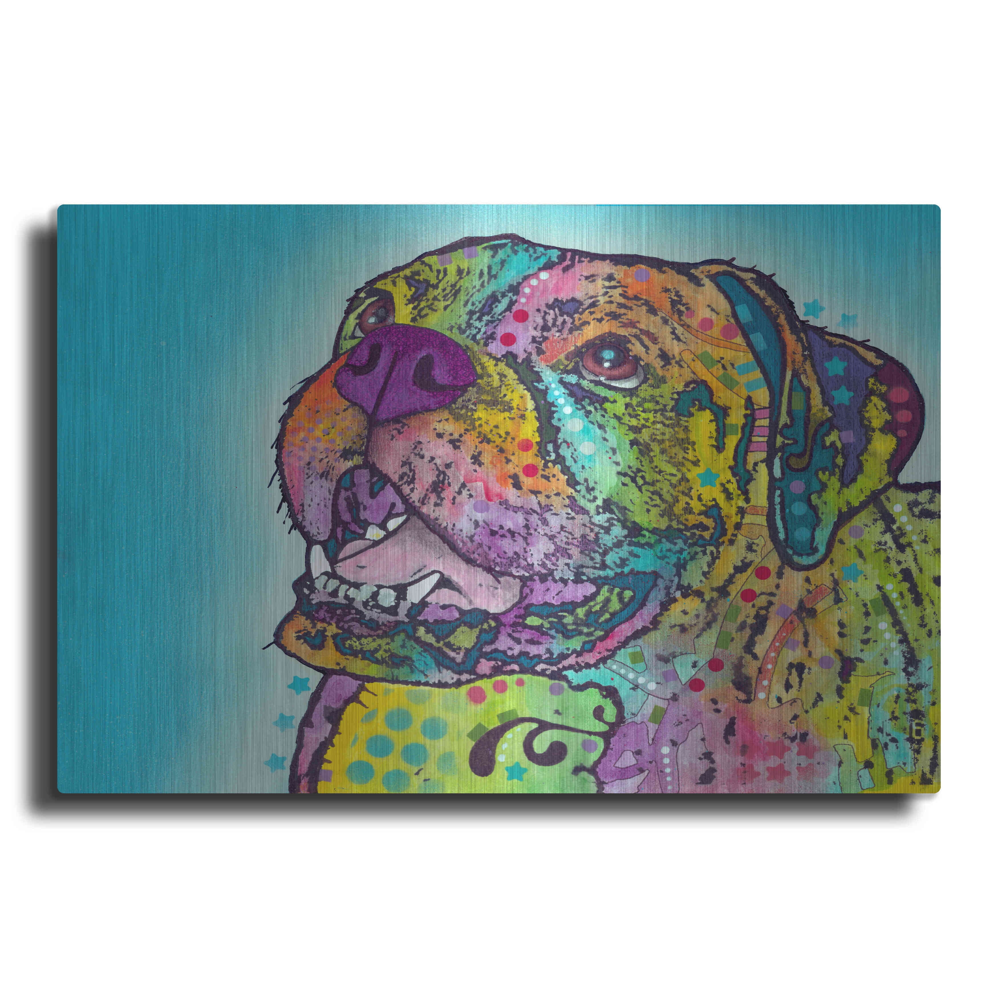 Luxe Metal Art 'Smiling Boxer' by Dean Russo, Metal Wall Art, 24"x16 ...