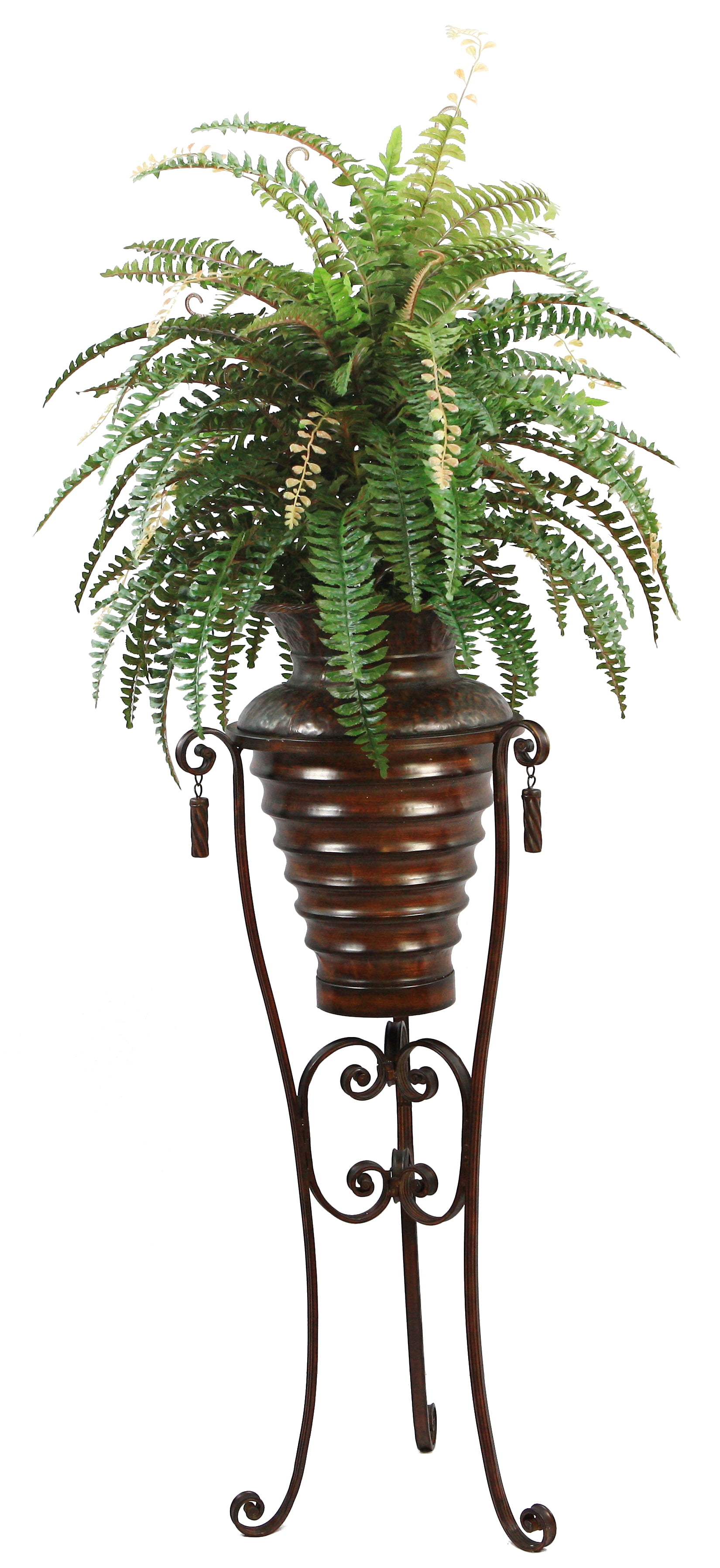 62" Tall Boston Fern Artificial Faux Lifelike in Metal Stand By Minx NY ...