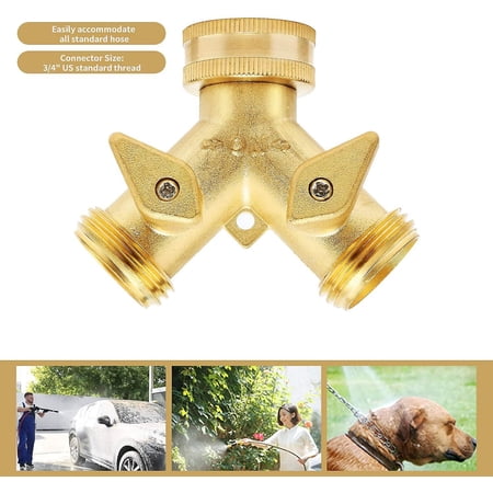 3/4" Tap Y Splitter Brass Manifold Garden Tap Y Valve 2 Way Brass Tap ...