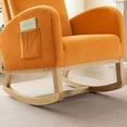 Cterwk High Back Side Bag Flannelette Wood Rocking Chair, Orange ...