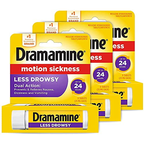 Dramamine All Day Less Drowsy Motion Sickness Relief | 8 tablets | pack ...