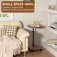 C Table Side Table Adjustable Height, 360°Swivel Table with Wheels ...