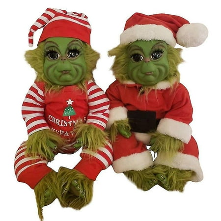 Chomel The Grinch Christmas Plush Doll Reborn Baby Grinch Stuffed Toy ...
