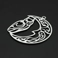 201 Stainless Steel Pendants Laser Cut Hollow Moon with Owl Stainless ...