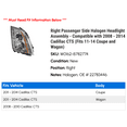 Right Passenger Side Halogen Headlight Assembly - Compatible with 2008 ...