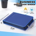 7 Ring Fireproof Business Checkbook Binder with Zipper 1.5 Inch D Rings ...