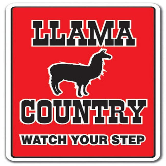 SignMission 7 in. Llama Country Decal - Farm Animals Watch Your Step ...