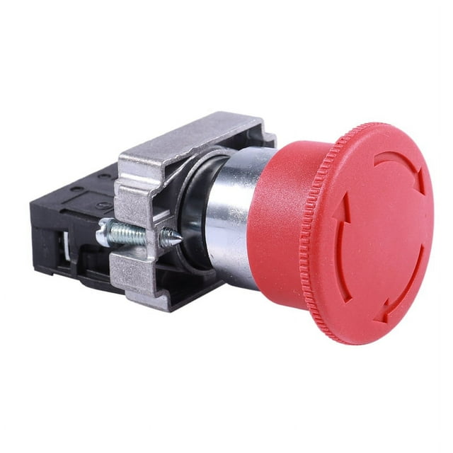 22mm NC Red Mushroom Emergency Stop Push Button Switch 600V 10A ZB2 ...