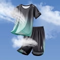 Boy Outfits Sportswear Ombre Short Sleeve Crew Neck Top and Shorts 2 ...