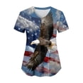 COMVALUE Cute Scrub Tops Stretchy Short Sleeve V Neck Cartoon Print ...