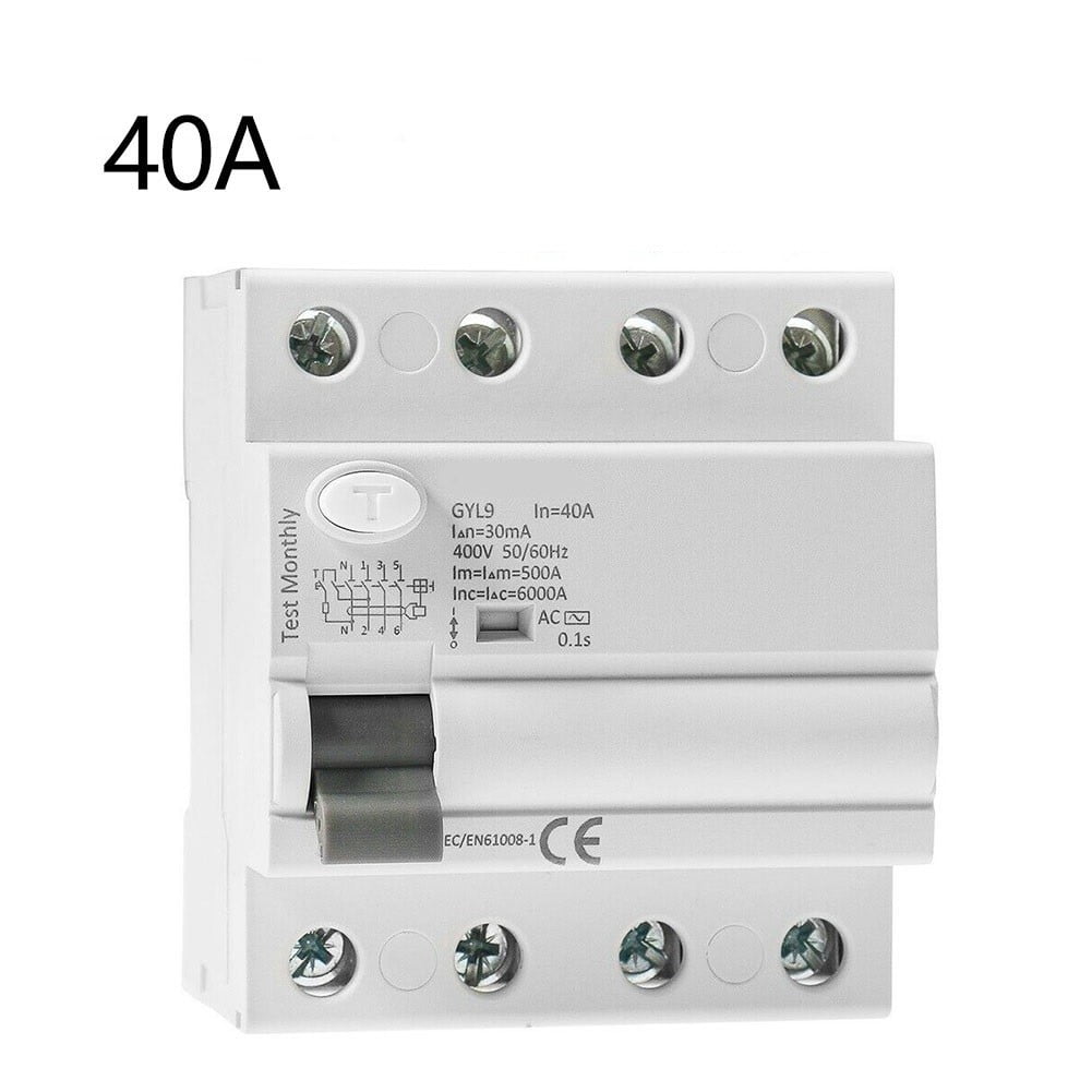 ELCB Circuit Breaker 4Pole 25/40/63Amp 30mA AC-Type RCCB Leakage ...