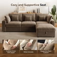 BedLuxury 110" Large Modular Sectional Cloud Sofa with Removable ...