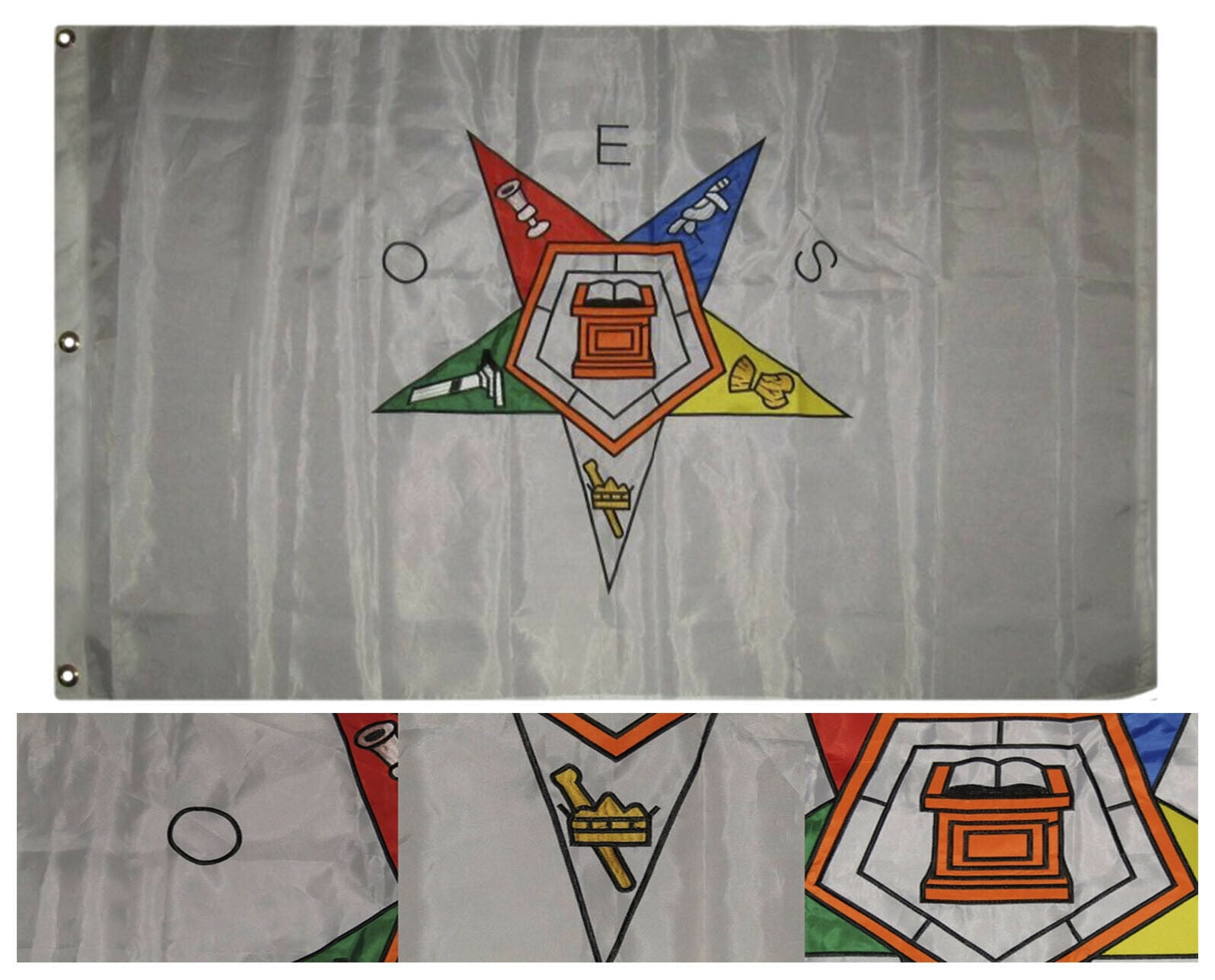 3x5 OES Embroidered Sewn Eastern Star Nylon Flag 3'x5' House Banner ...