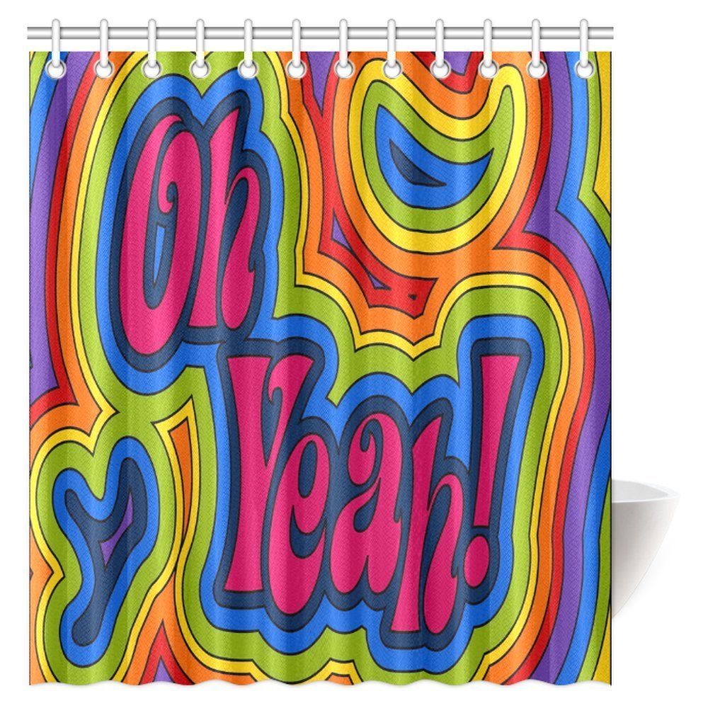 MYPOP Rainbow Psychedelic Oh Yeah Hippie Dated Vibrant Colored Art ...