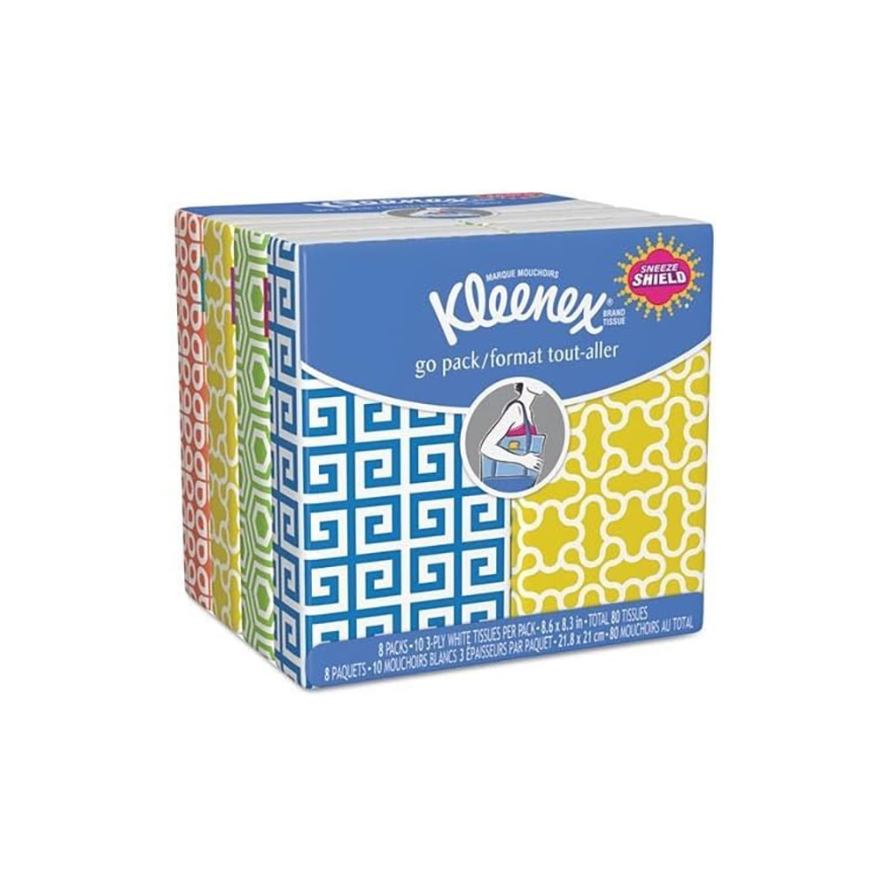 Kleenex 3-Ply Pocket Packs Facial Tissues (8 Packs of 10 tissues) Total ...