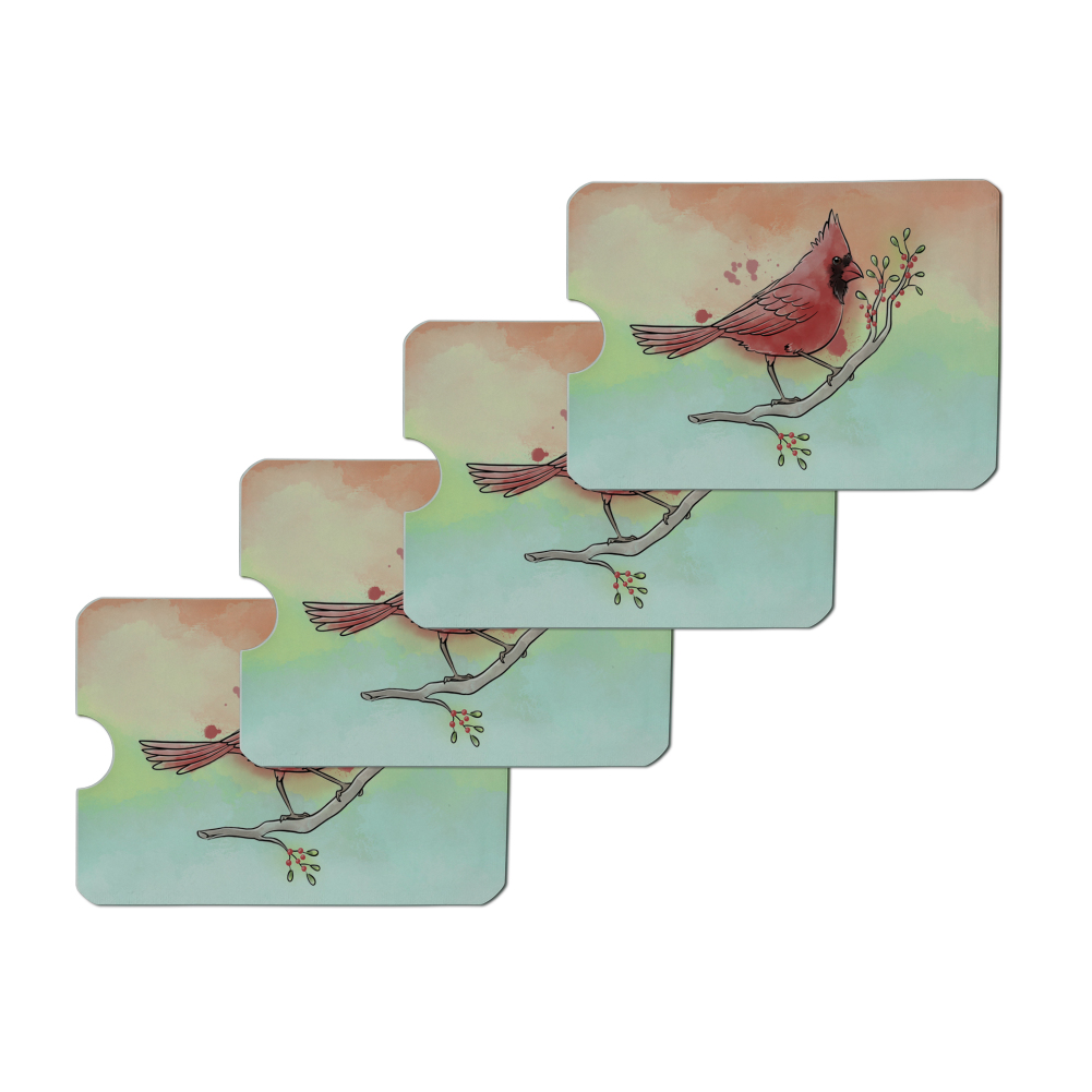 Northern Cardinal Watercolor Northeastern Bird Credit Card RFID Blocker ...
