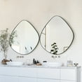 Asymmetrical Wall Mirror Mat Black Framed Wall Mirror for Living Room ...
