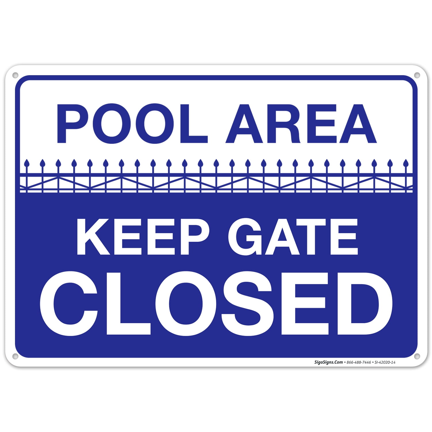 Pool Area Keep Gate Closed Sign, Pool Sign, - Walmart.com