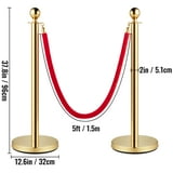 KFFKFF 4-Piece Set of Golden Stanchion Posts, 38-Inch Long Crimson ...