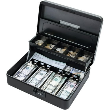 Epiccod Metal cash boxes, with a cash tray and key lock for 4 banknotes ...