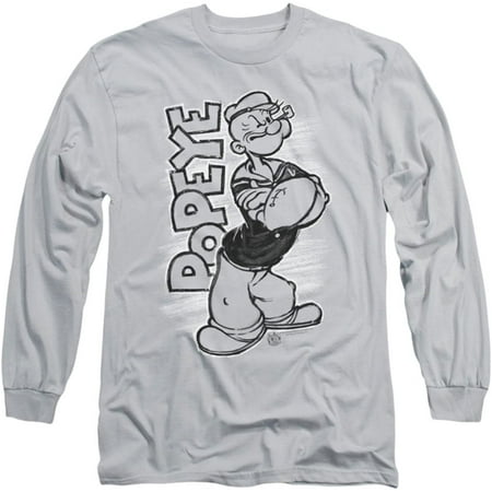 Popeye The Sailor Man Cartoon Character Inked Adult Long Sleeve T-Shirt ...