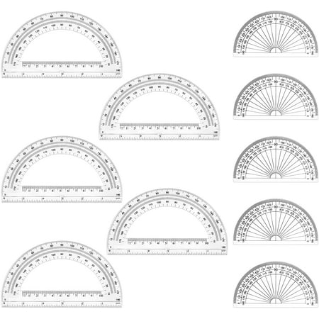 10PCS Plastic Protractor, 4 Inch and 6 Inch, Clear Protractor Plastic ...