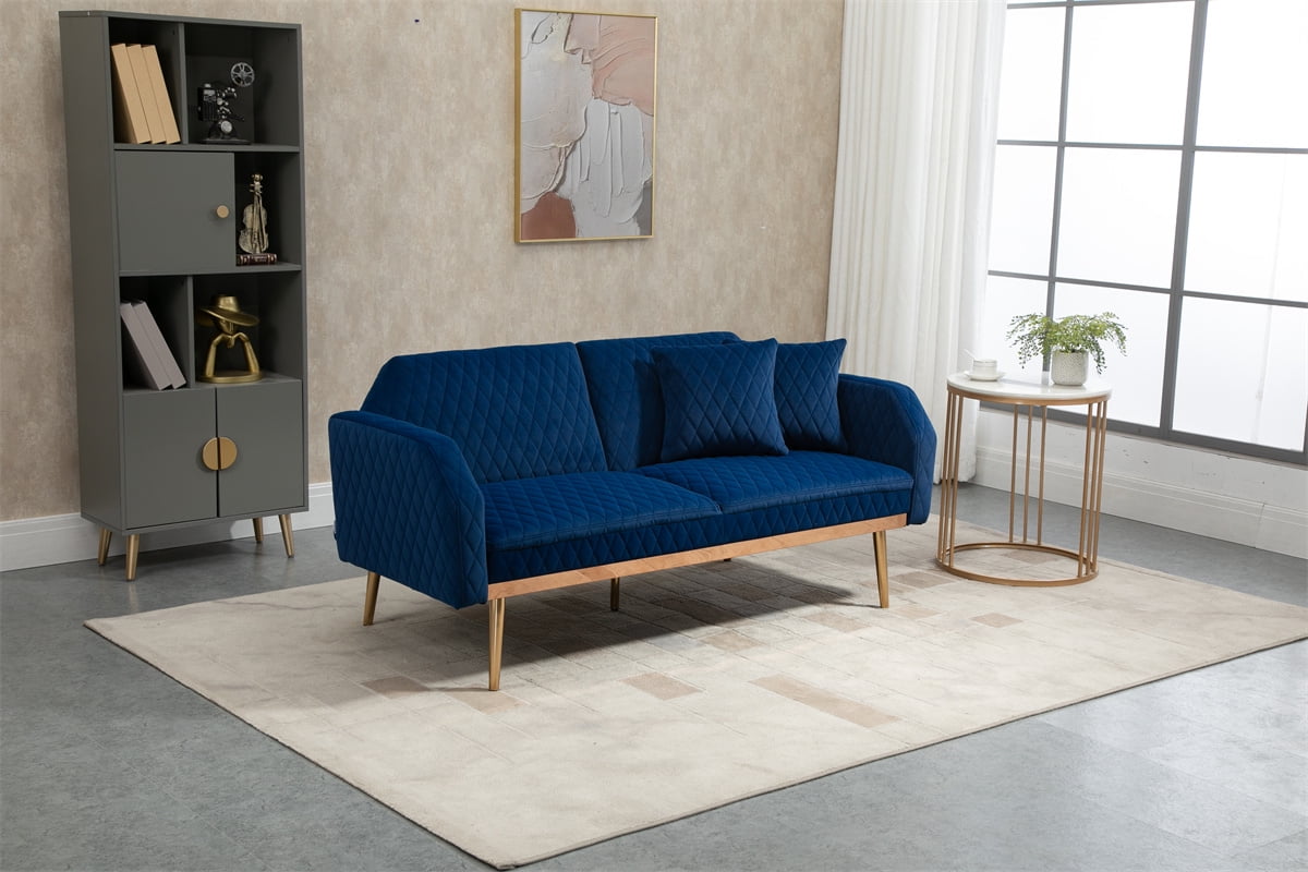 Velvet Convertible Sleeper Bed, Accent Sofa, Loveseat Sofa with Rose ...