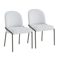 COSMOS Set of 2 Modern Dining Chairs, Grey Fabric Upholstered with ...
