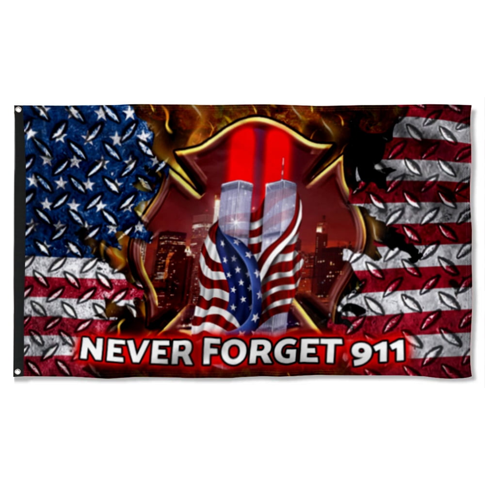 Cayyon 911 Grommet Flag Never Forget Flag 3x5Feet Banner with 2 Brass ...