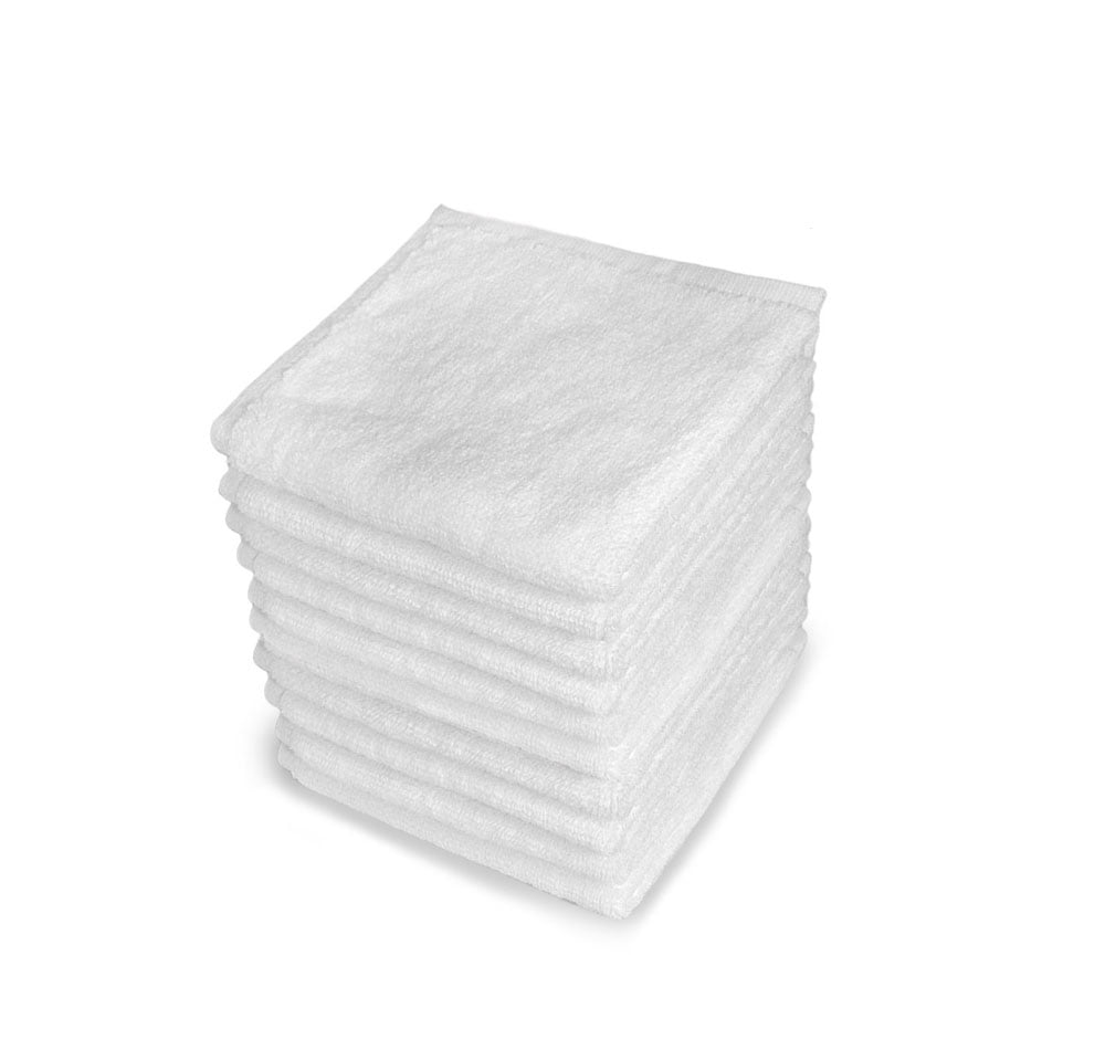 Pacific Linens 100% Cotton Washcloths, Face Fingertip Towels 12 x 12 ...